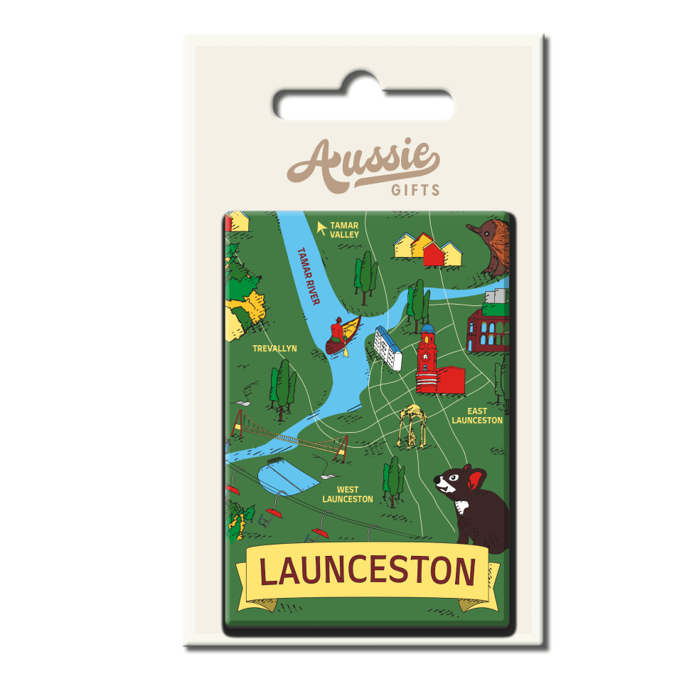 Launceston Map Fridge Magnet - Aussie Gifts – Monda Pins