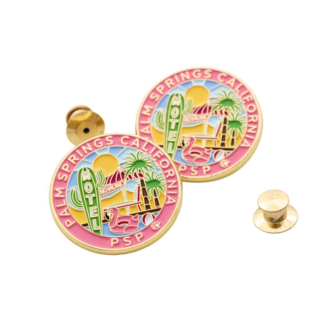 Pink Palm Springs Enamel Pin | California USA Pin Collection – Monda Pins